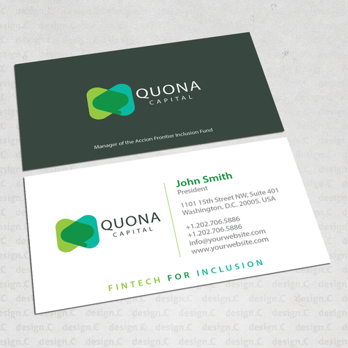 Quona Capital Business Card | Business card contest