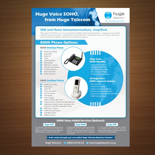 Single page A4 brochure for telecom company | Brochure contest