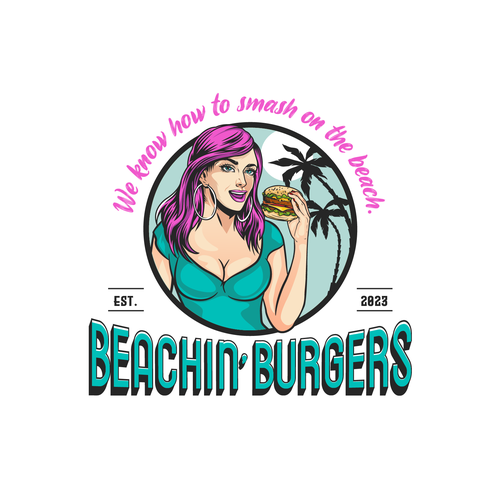 Designs | *Beach, Please* Fun, edgy burger concept | Logo & brand ...
