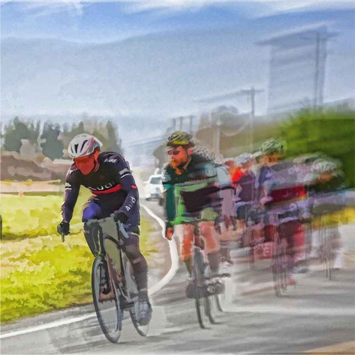 Create a stylized bicycle race art piece. Add your own creative flare ...