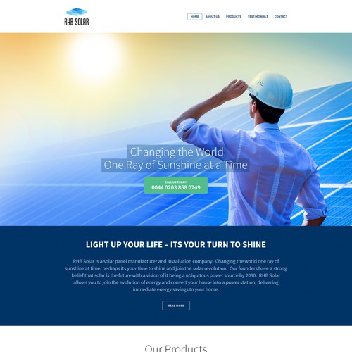 Solar Panel Website | Web page design contest