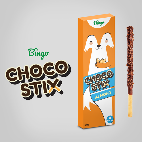Design bright & cute packing for Choco Stix | Product packaging contest