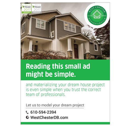 Simple 1/4 Page Ad for local magazine | Postcard, flyer or print contest