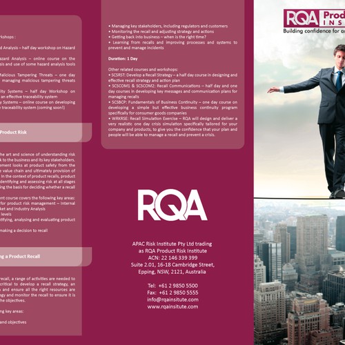 Designs | New Brochure Design for RQA Product Risk Institute | Print or ...