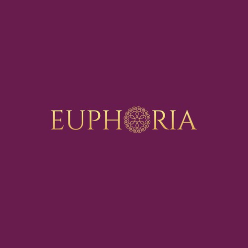 unique luxury logo on top of company name"euphoria" | Logo design contest