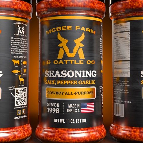 Designs | McBee Farm & Cattle Co Seasoning Blend | Product packaging ...