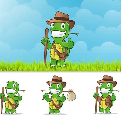 Playful Adventure Turtle mascot for Travel Club | Logo design contest