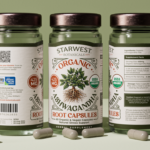 Designs | Organic Herb Capsule Label Design | Product packaging contest
