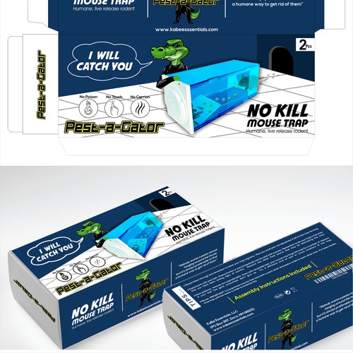 Design a box/instruction pamphlet for Pest-a-Gator mouse trap | Product ...