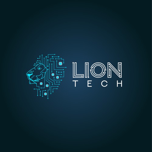 LionTech wants a logo with our name and a digital/circuit lion head ...
