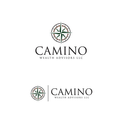 Create a classic elegant compass rose logo for Camino Wealth Advisors ...