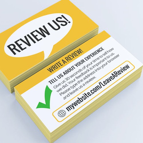 REVIEW ME CARD - Business Card Size To Request a Rating and Review ...