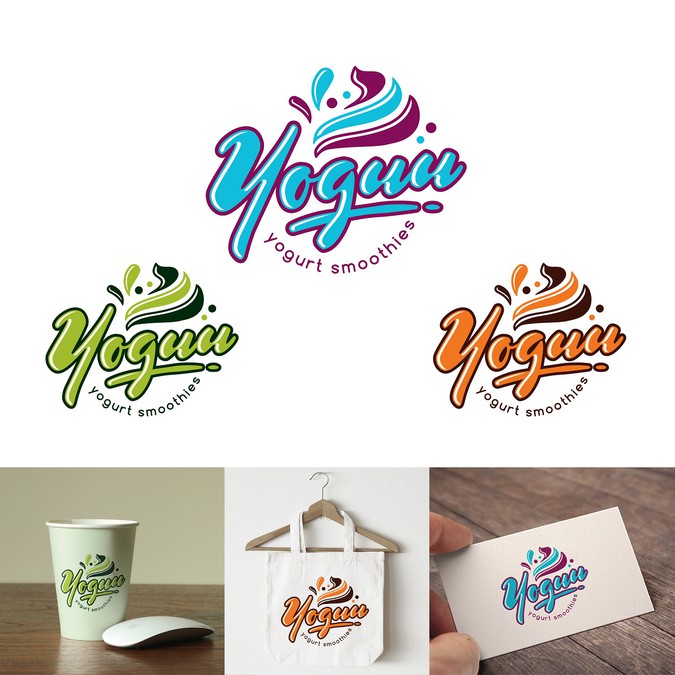 Design a commercial logo that will attract customers for Yoguu (yogurt ...