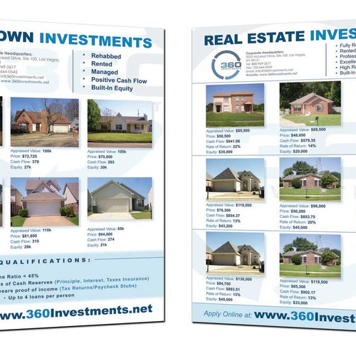 Real Estate Investments Marketing Flyer | Print or packaging design contest