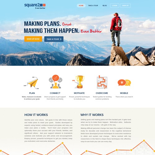 Simple Home Page Design for goal tracking web app - Clear direction ...