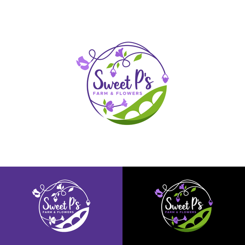 Designs | Viney Three peas in a pod with flower | Logo design contest