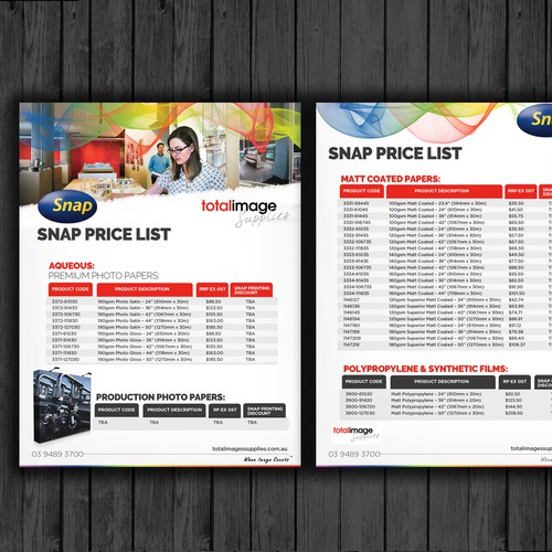 Price List Design Ideas