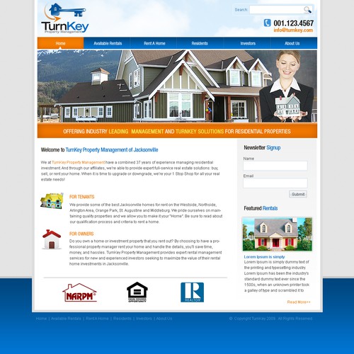 Webpage Template for Rental Property Management Company | Web page ...
