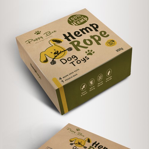 Hemp Rope dog toys packaging design | Product packaging contest