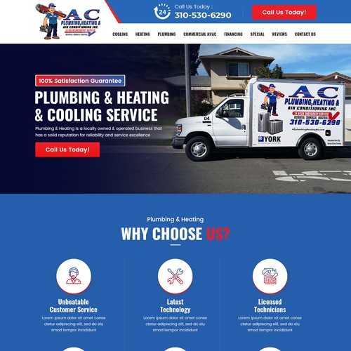 Designs | Heating Cooling Plumbing Website | Web page design contest