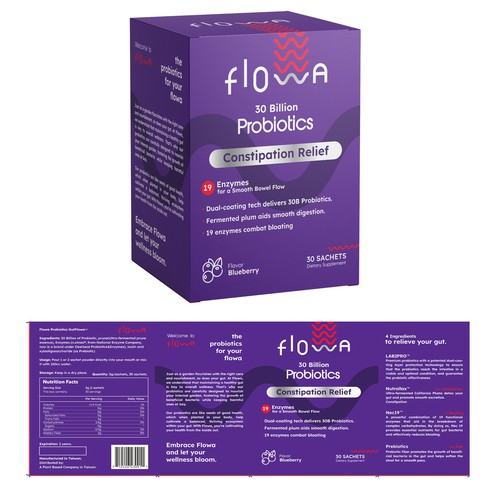 Designs | Probiotics with flow. Clean and artistic box label design ...