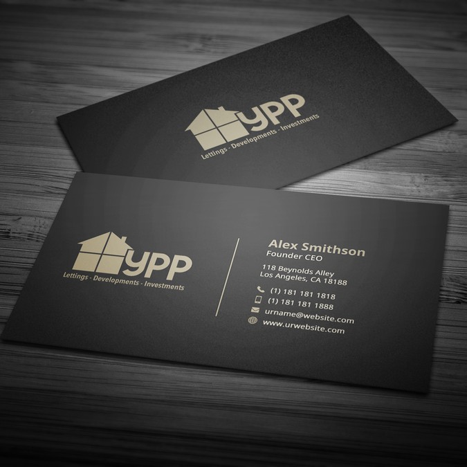 Property development and Investments Company business card | Business ...