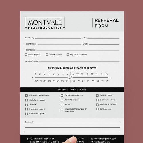 Designs | Design a referral slip for a modern, state-of-the-art dental ...