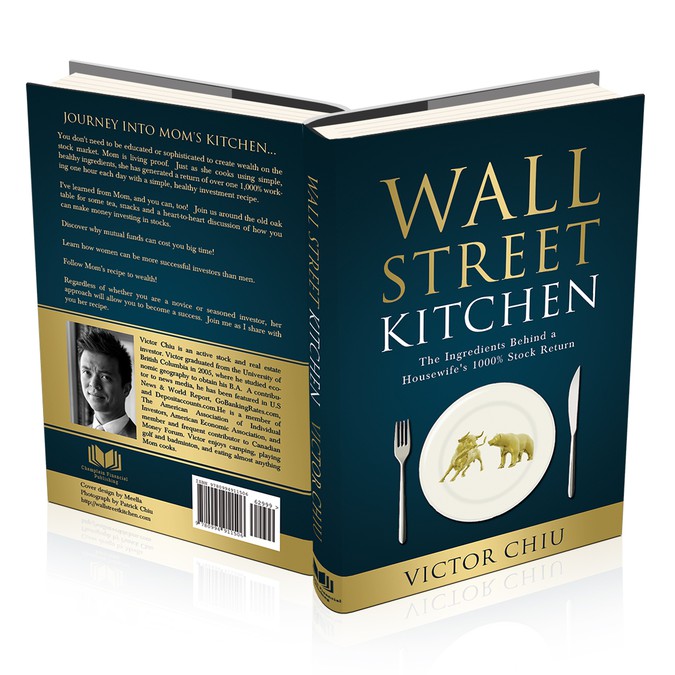 Create a professional, elegant, and fun financial book cover for Victor ...