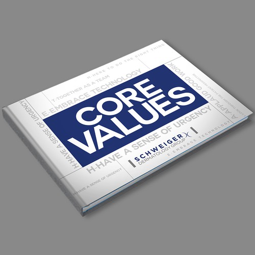 Help design a Core Values Book Cover for a large dermatology group ...