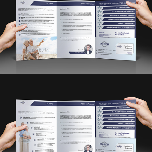 Create a dynamic, engaging step brochure for a leading firm that's ...