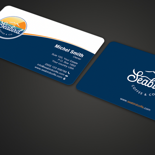 Design a fun, retro vibe business card for a coastal coffee company ...