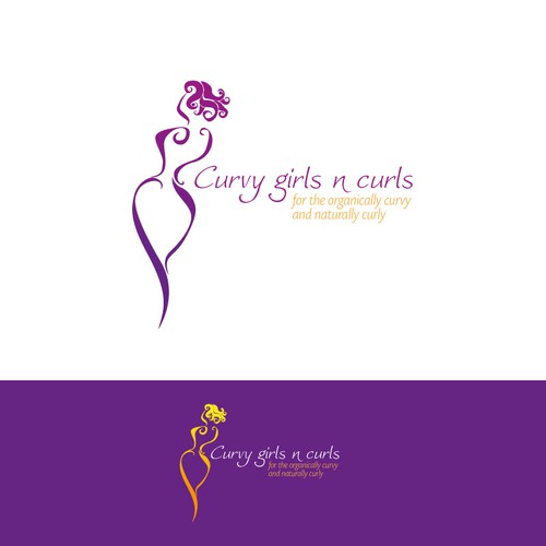 Create a logo for the organically curvy woman with naturally curly hair ...