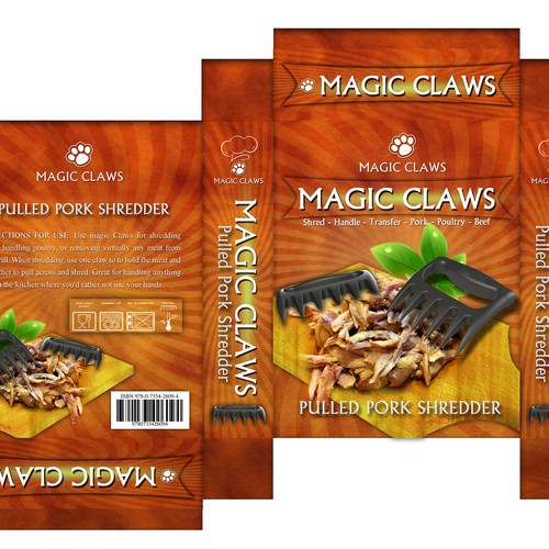 Box design for "Magic Claws" brand meat shredding claws | Product ...