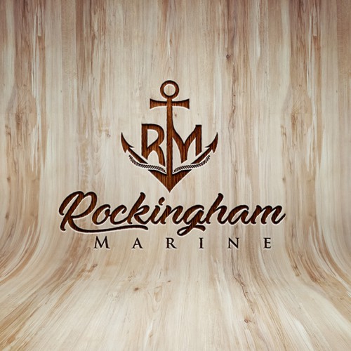 Design a rock and roll themed font and logo for Rockingham Marine. See ...