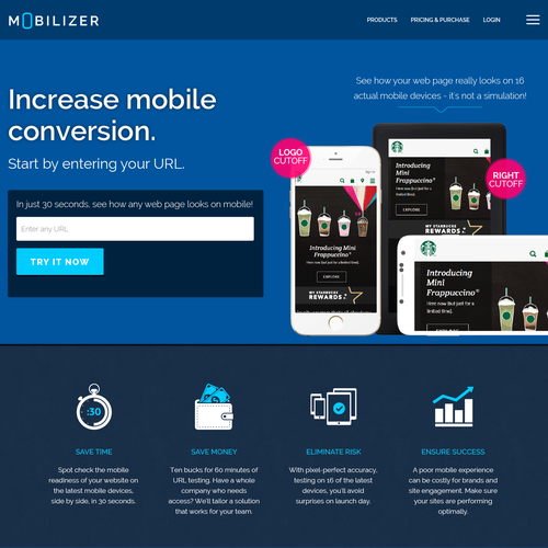 Designs | Create a design for Mobilizer | Landing page design contest