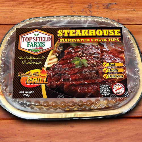 Create new packaging label for national marinated meats brand | Product ...