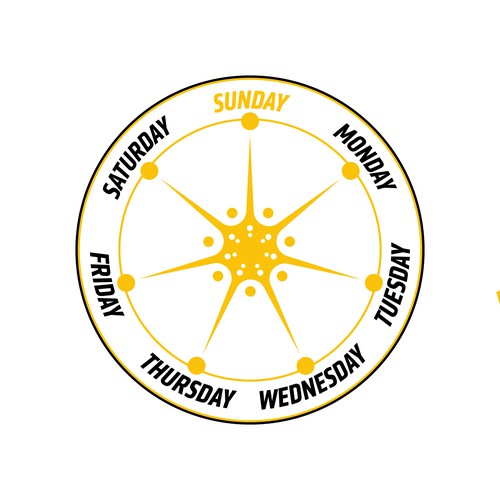 Days of the Week Clock Face Illustration | Illustration or graphics contest