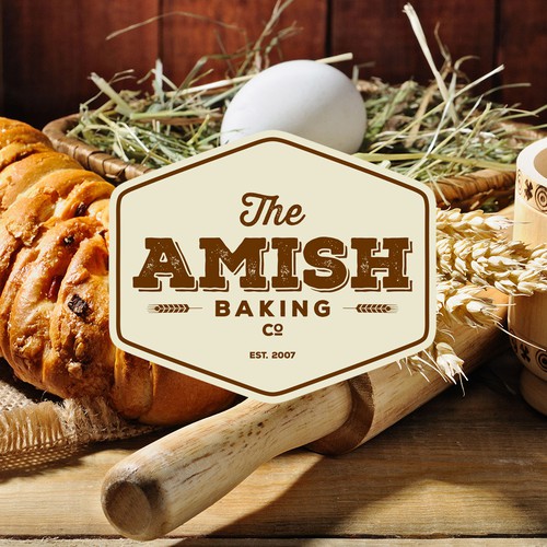 Create a classic, solid, rustic-farmhouse type of logo for The Amish ...
