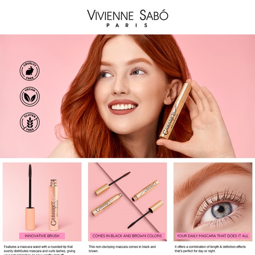 Designs | Enhanced product information for a French mascara | Postcard ...