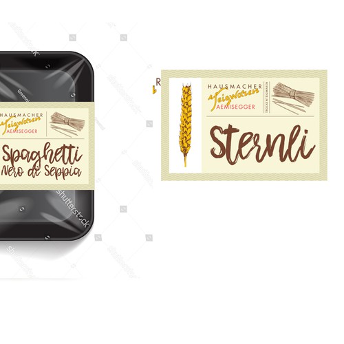 Labels for high quality home made pasta | Etiketten Wettbewerb