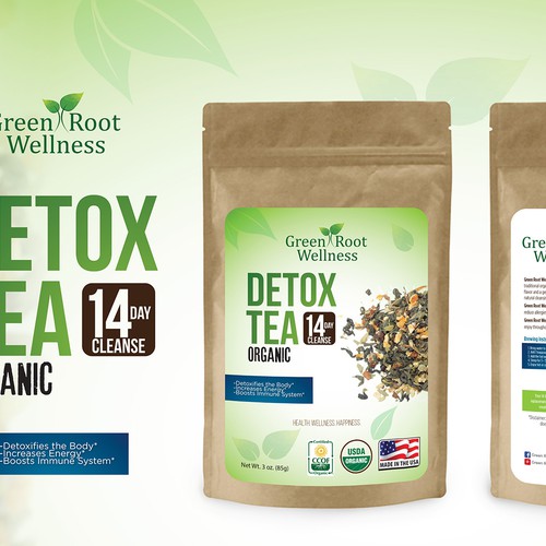 Create a Healthy & Innovative Tea Label for Green Root Wellness ...