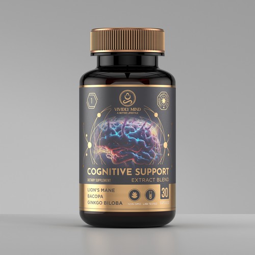 Designs | "Vivid Label Design for New Cognitive Support Capsules ...
