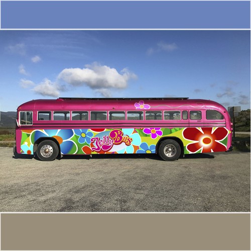 Design Exterior Graphics for a Retro Pink Party Bus | Illustration or ...