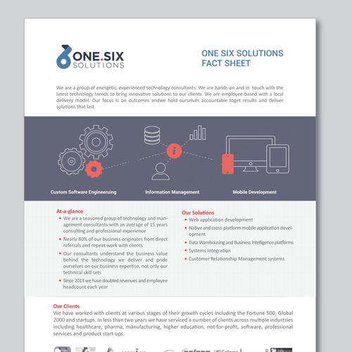 Marketing Slick For An IT Consulting Firm | Stationery contest