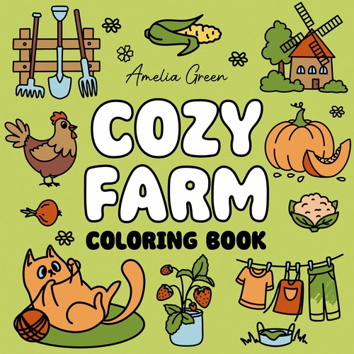 Designs | Top Notch Front Cover for: Cozy Farm Coloring Book | Book ...