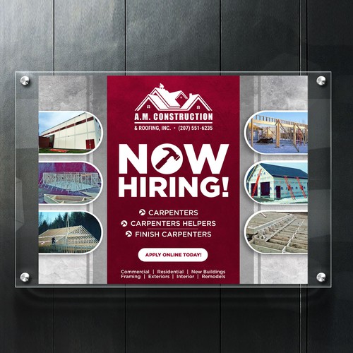 Designs | Construction Now Hiring Advertisement | Postcard, flyer or ...