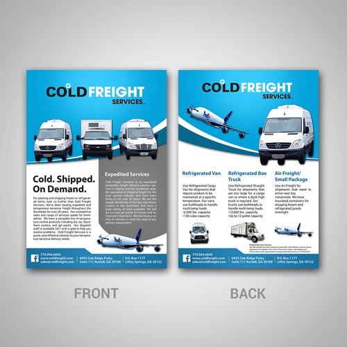 Cold Freight Services customer slicks | Postcard, flyer or print contest