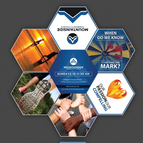 Challenging Hexagon Brochure Layout-Design for Young Church | Brochure ...