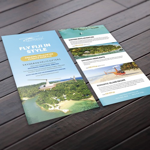 Fiji Helicopter tour agency needs eye catching flyer | Brochure contest