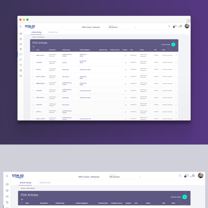 Otalio SPMS UI Design for the modern Cruise Ship Industry | Other web ...